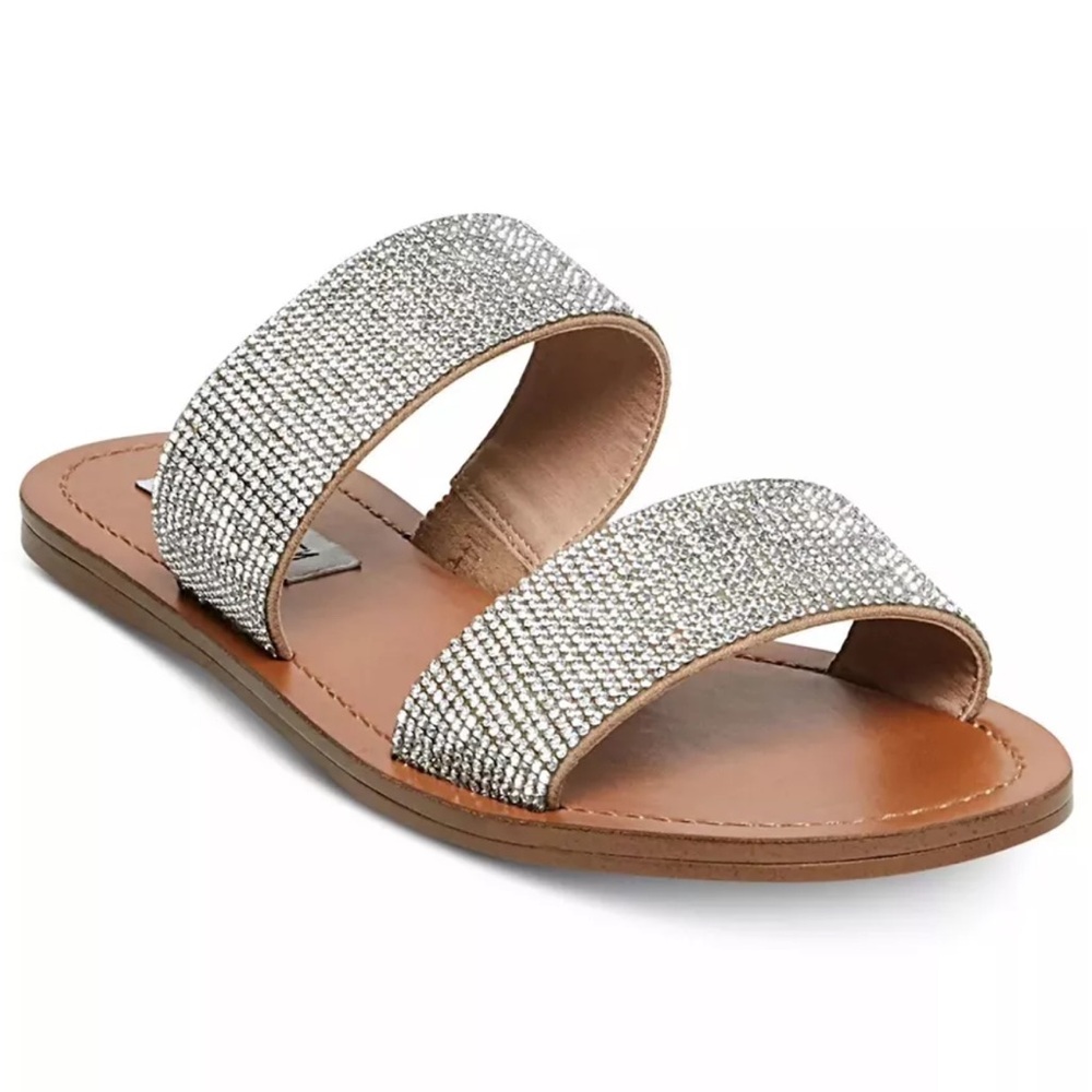 Steve Madden 8 Rage Embellished Slide Sandals Double … - Gem